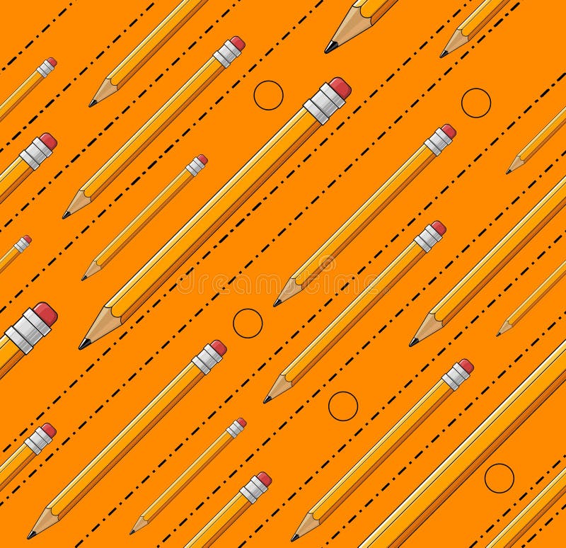 Seamless Vector Background with Pencils Stock Vector - Illustration of ...