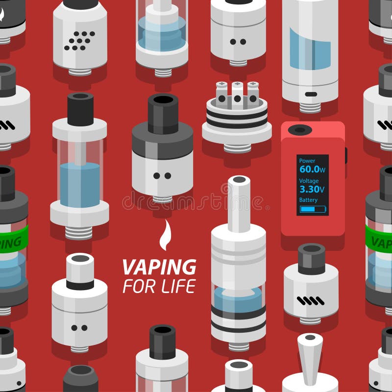 Seamless Vector Background Vaping Atomizer Electronic Cigarette Stock ...