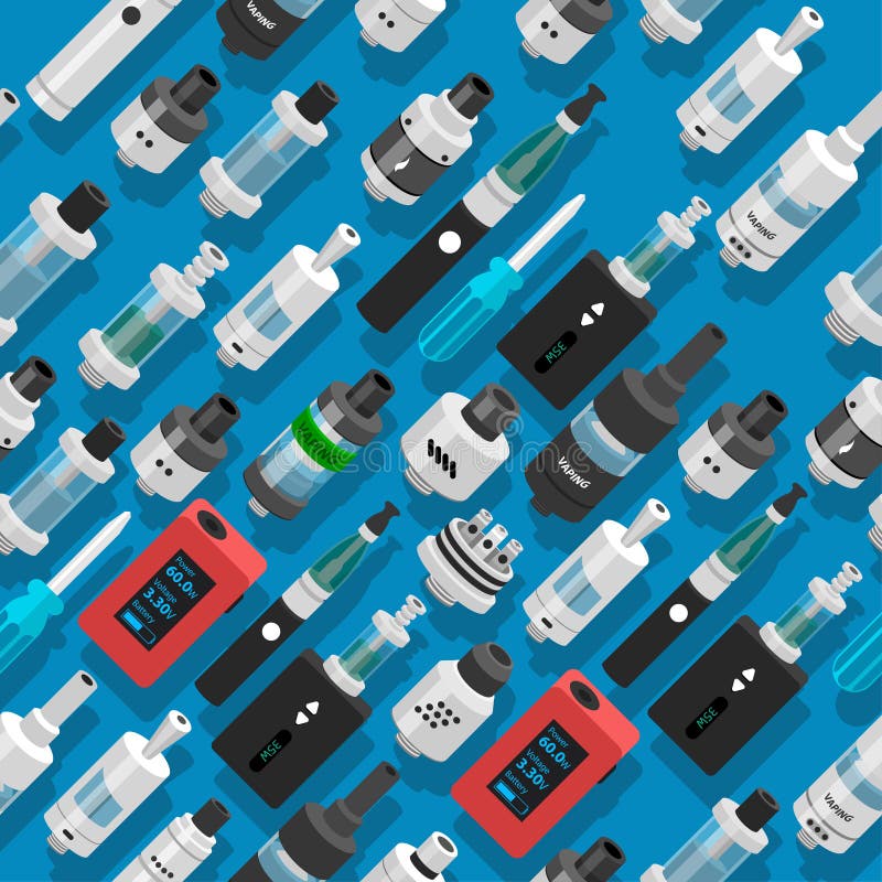 Seamless Vector Background Vaping Atomizer Electronic Cigarette Stock ...