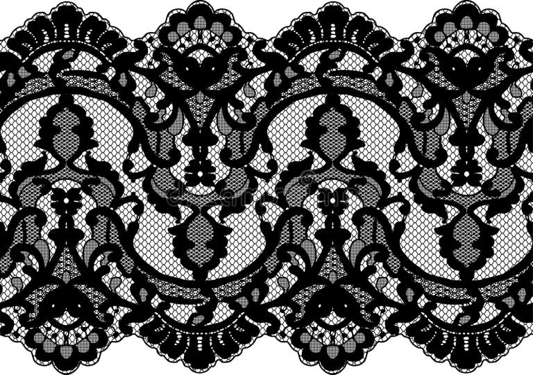 Seamless Vector Black Lace stock vector. Illustration of paper - 103568432