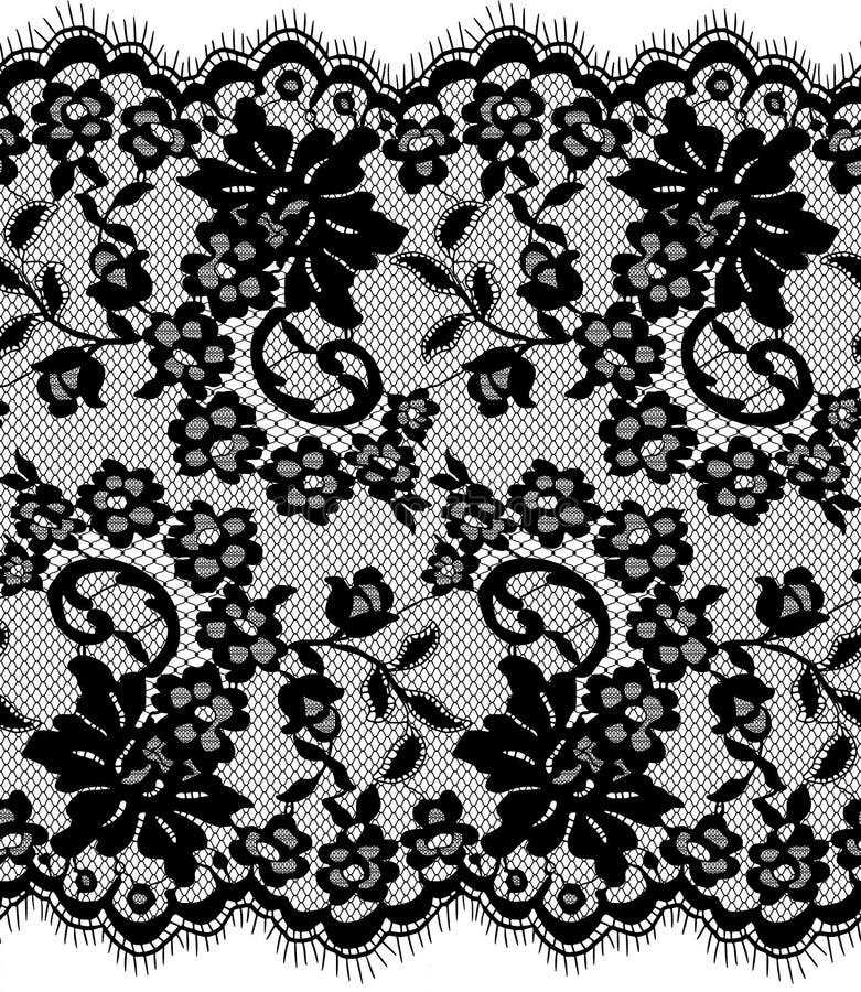 Seamless Vector Black Lace Pattern Stock Vector Illustration Of