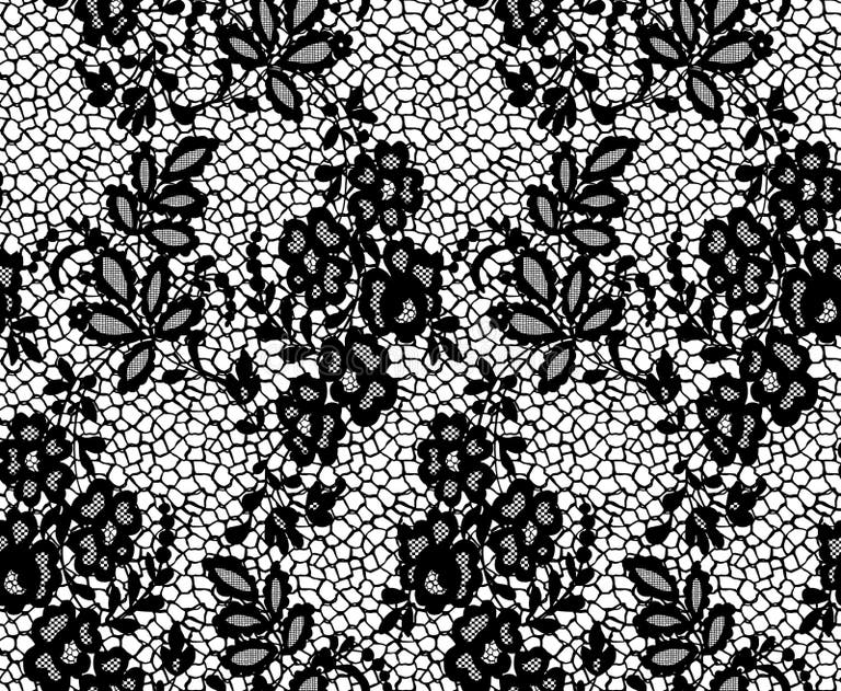 Seamless Vector Black Lace Pattern Stock Vector - Illustration of design, decoration: 103847809