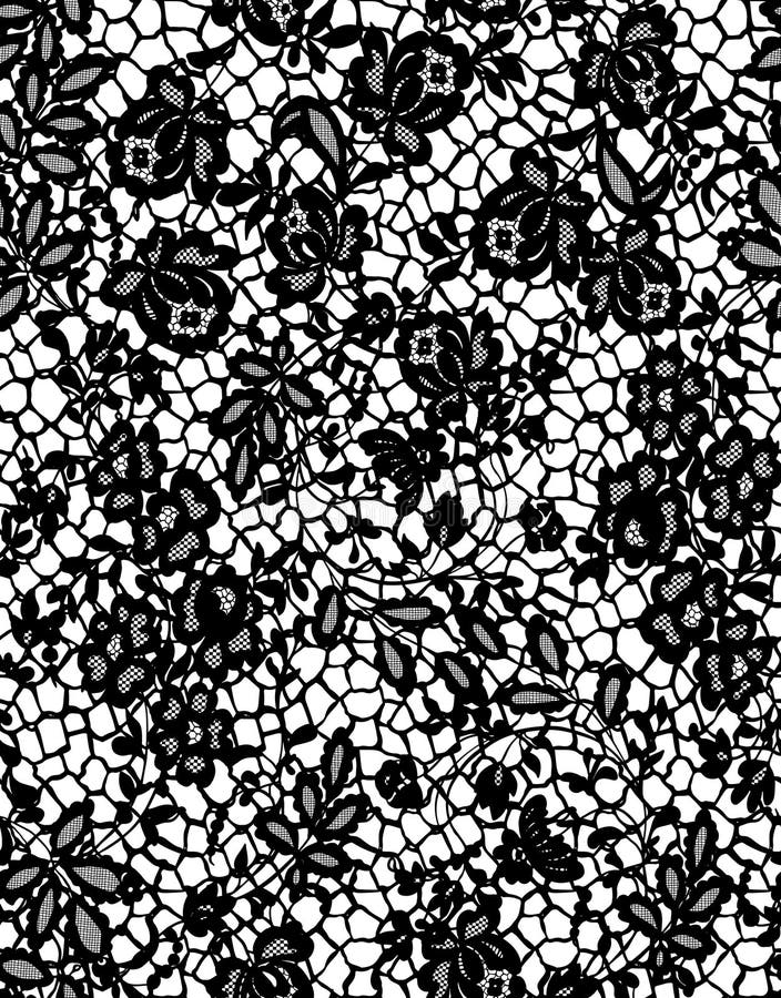 Seamless Vector Black Lace Pattern Stock Vector - Illustration of ...