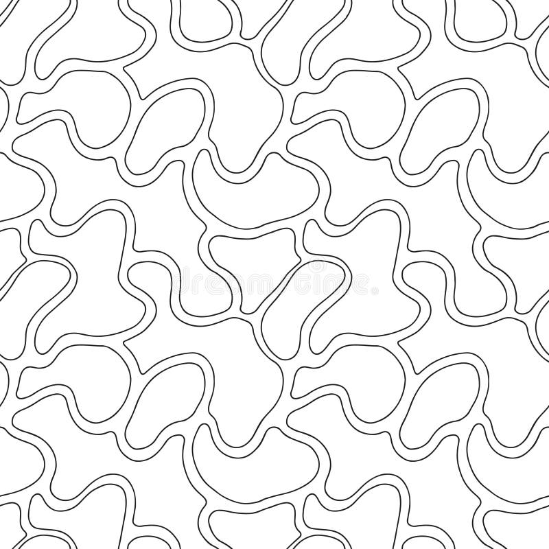 Seamless Vector Black and White Hand Drawn Pattern. Abstract Infinite ...