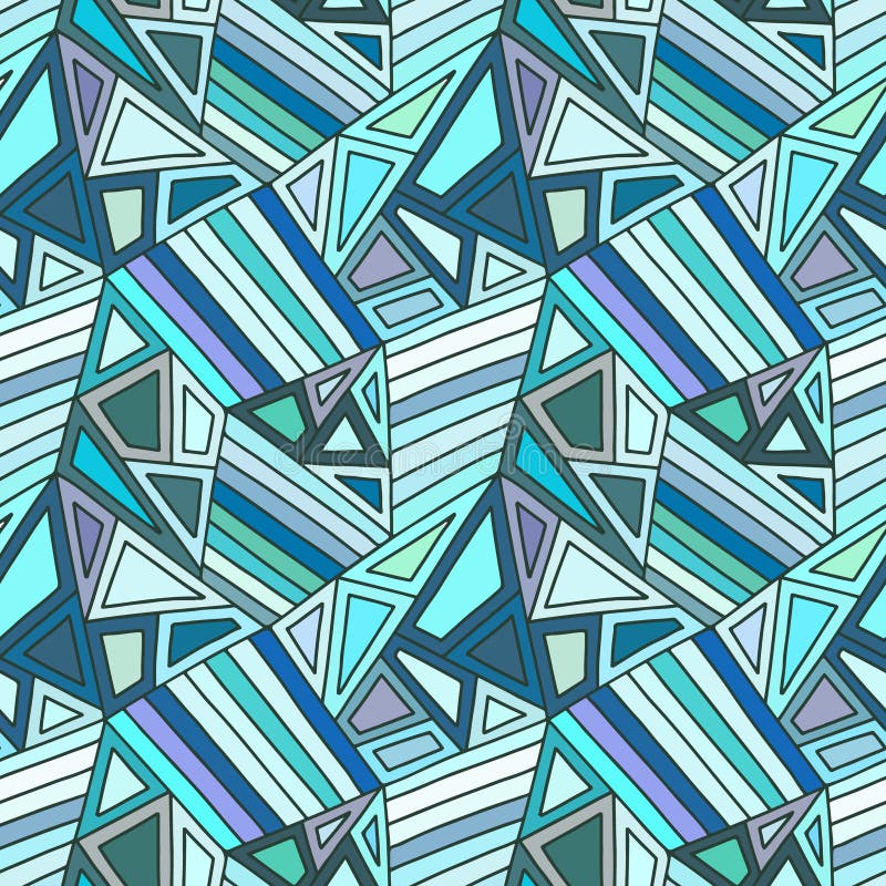 Seamless Vector Blue Pattern, Lined Asymmetric Geometric Background ... Seamless Vector Blue Pattern, Lined Asymmetric Geometric Background ...