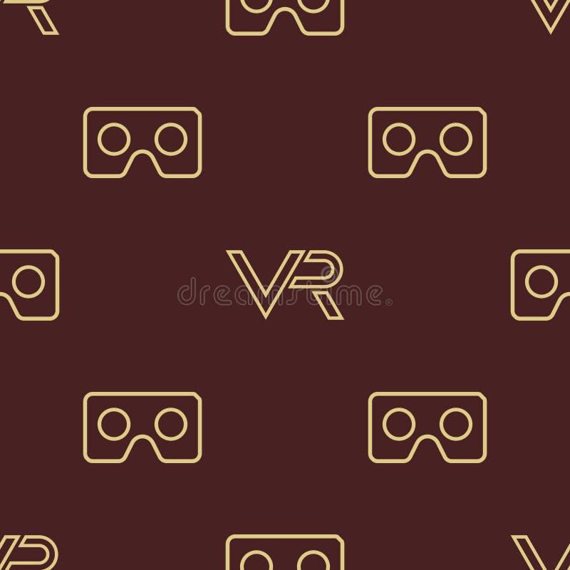 Seamless Vector Modern Pattern with VR Logos Stock Illustration ...