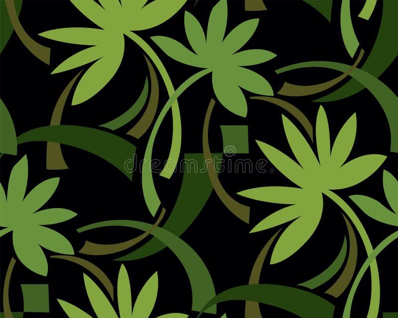Seamless Vector Cannabis Leaf Pattern Stock Vector - Illustration of ...