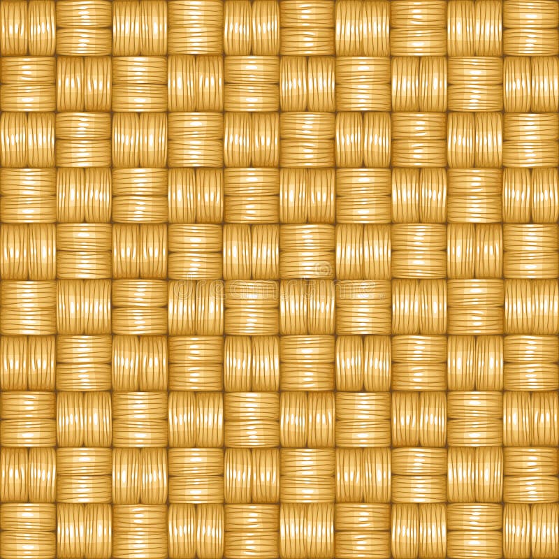 Seamless Vector Cartoon Texture of Weaving of Shiny Golden Straws Stock ...