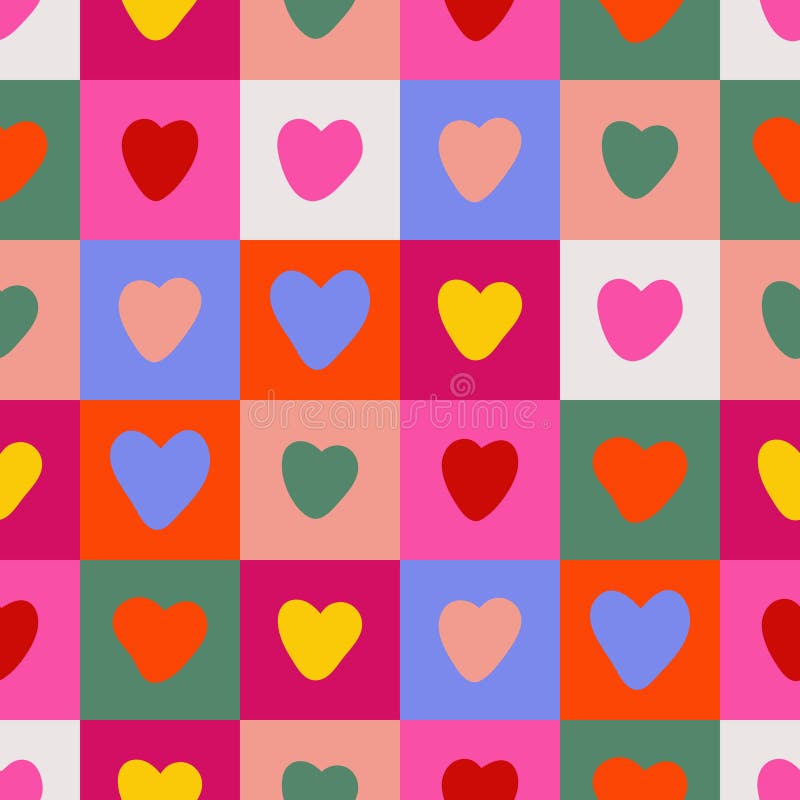 Seamless Vector Checkered Pattern. Hand Drawn Checkerboard with ...