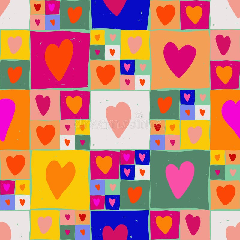 Seamless Vector Checkered Pattern. Hand Drawn Checkerboard with ...