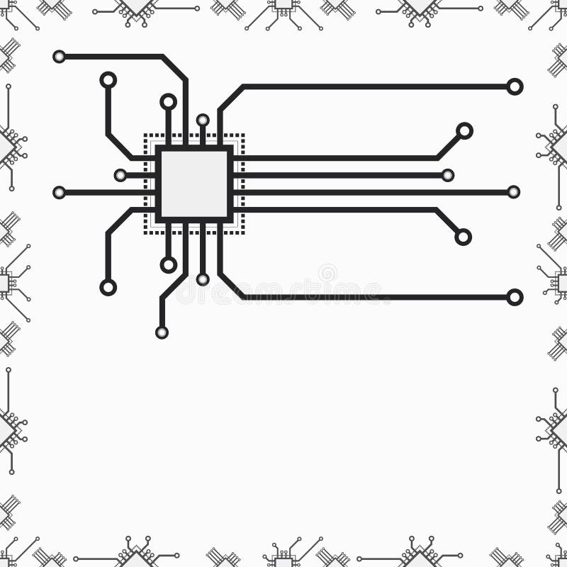 Vector CPU chip stock vector. Illustration of microchip - 9724146