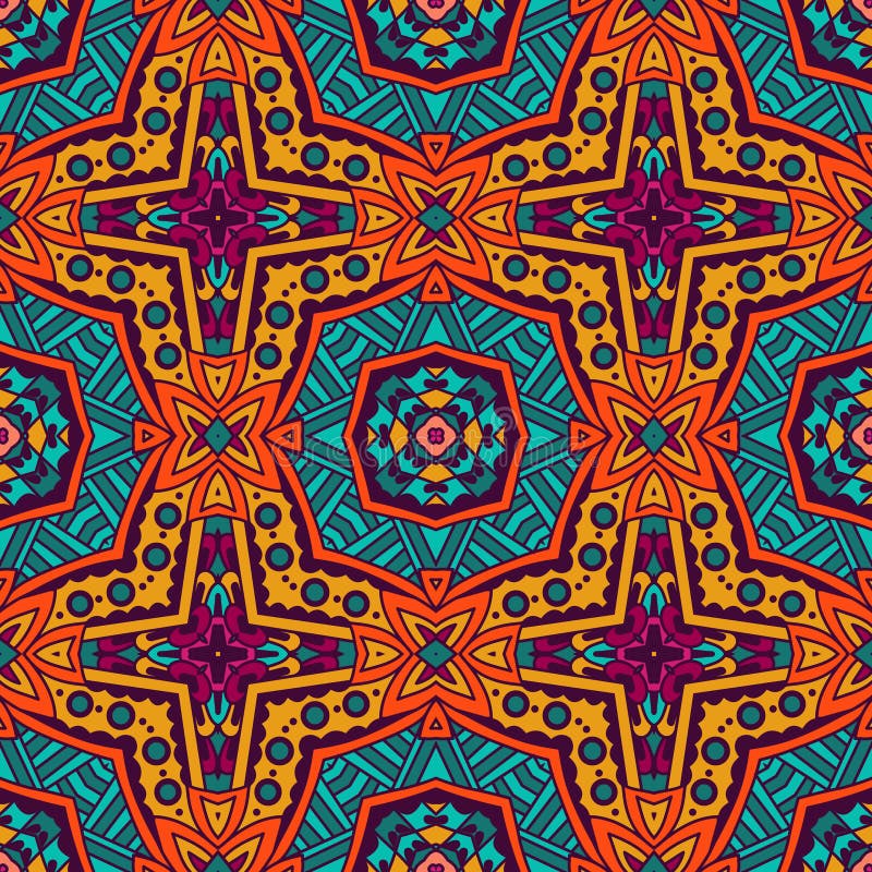 Seamless Vector Colorful Geometric Print Stock Vector - Illustration of ...