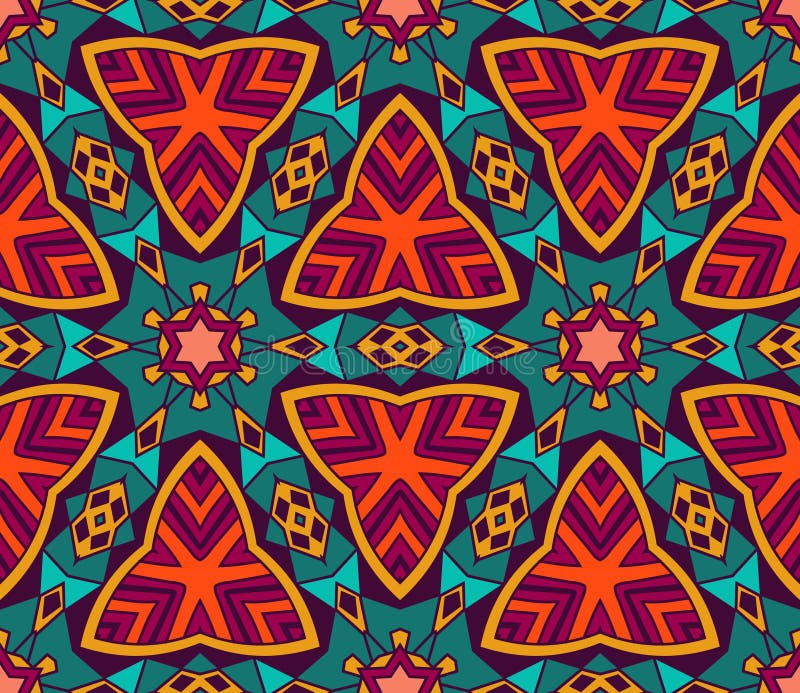 Seamless Vector Colorful Geometric Print Stock Vector - Illustration of ...