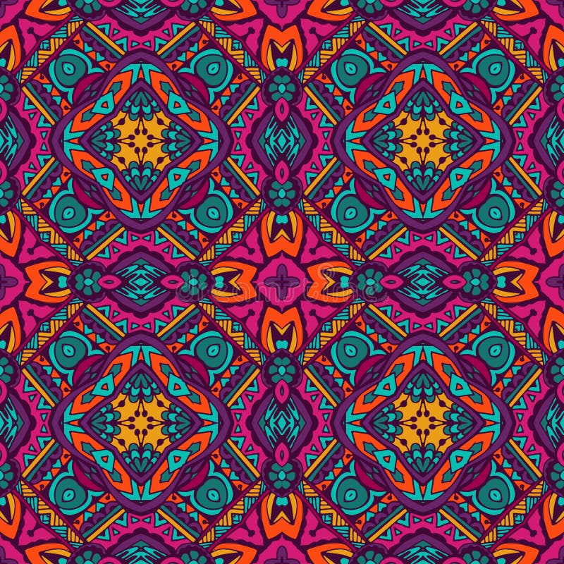 Seamless Vector Colorful Geometric Print Stock Vector - Illustration of ...