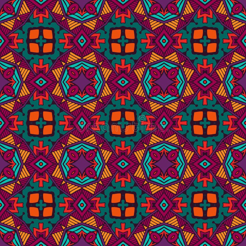 Seamless Vector Colorful Geometric Print Stock Vector - Illustration of ...