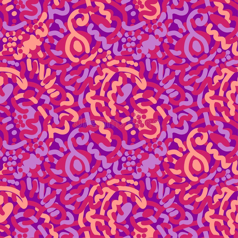 Seamless Vector Colorful Hippy Pattern with Wave Lines Stock Vector ...