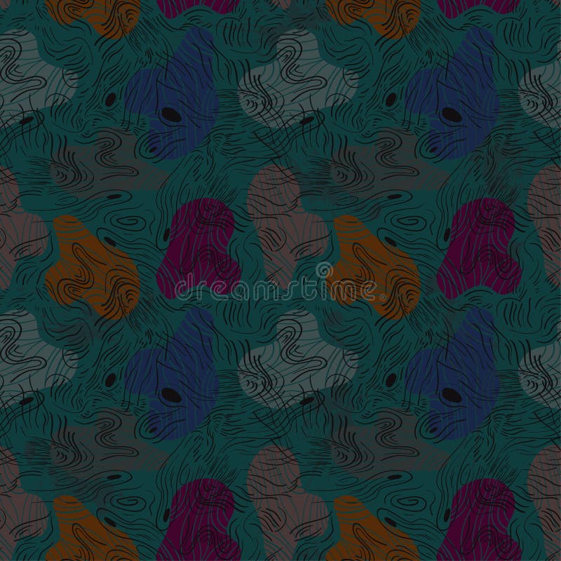 Seamless Vector Colorful Urban Pattern with Wave Lines Stock Vector ...