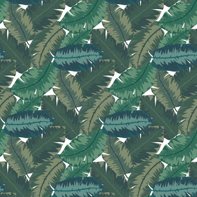 Seamless Vector Composition of Leaves. Stock Vector - Illustration of ...