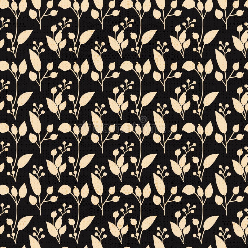 Seamless Vector Dark Floral Pretty Pattern Stock Vector - Illustration ...