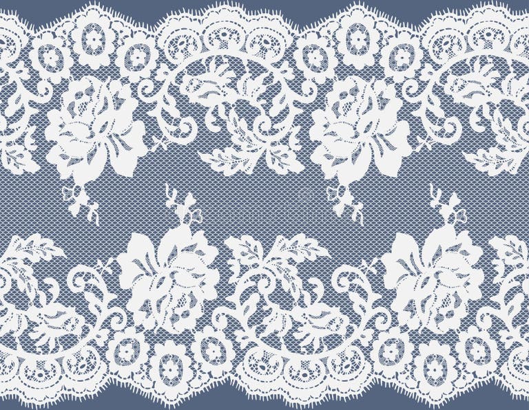 Seamless Vector White Lace Pattern Stock Vector - Illustration of ...