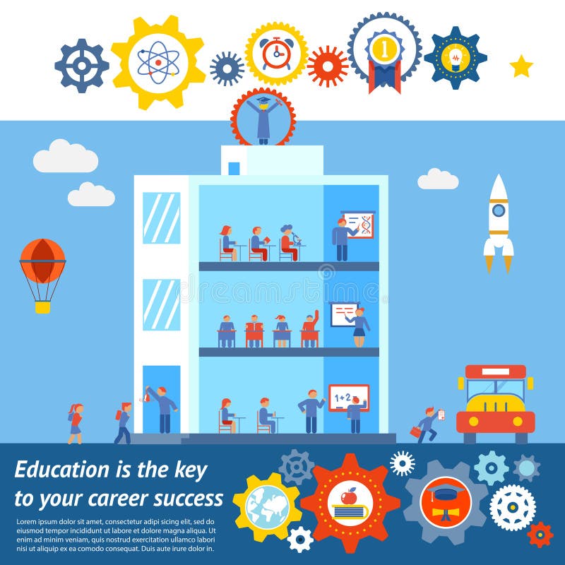Seamless Vector Education To Success Design Stock Vector - Illustration ...