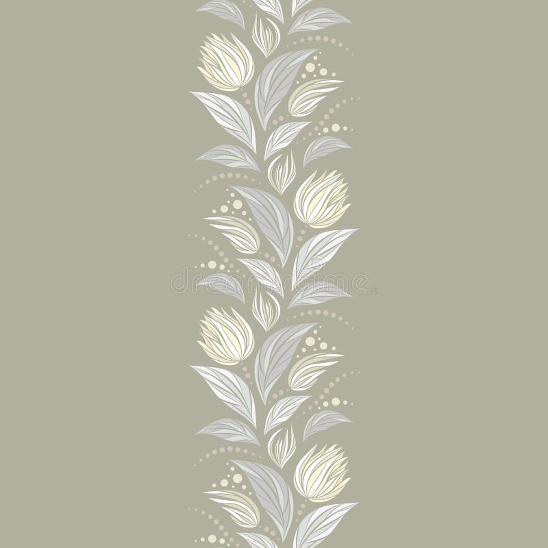 Seamless Vector Floral Pattern with Abstract Flowers in Pastel Light ...