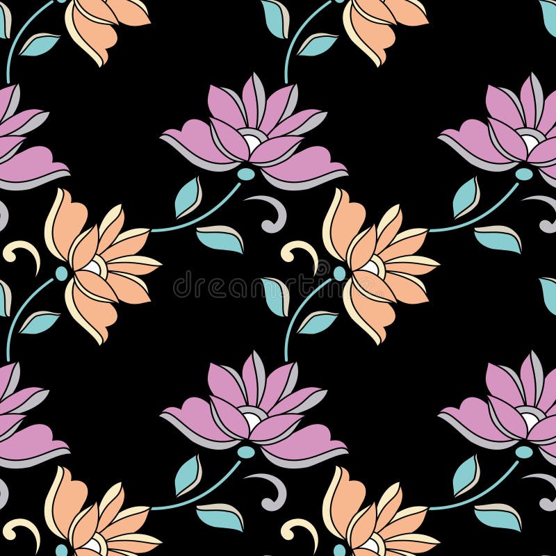 Seamless Vector Floral Pattern Design Stock Vector - Illustration of ...