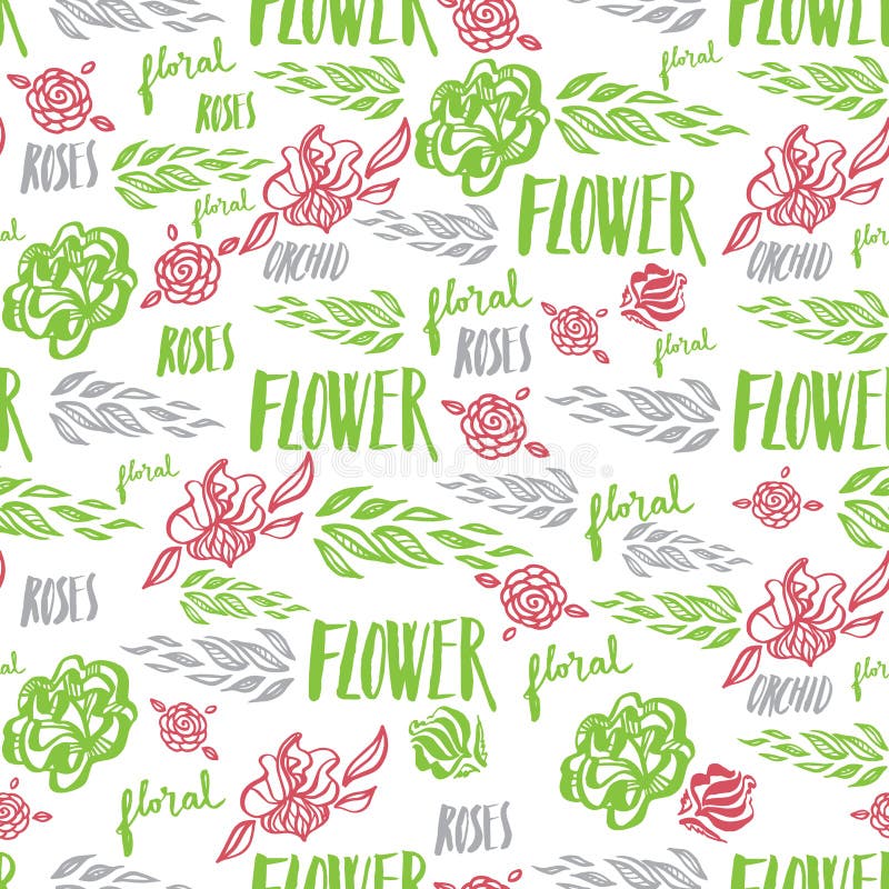 Seamless Vector Floral Pattern Stock Vector - Illustration of flourish ...