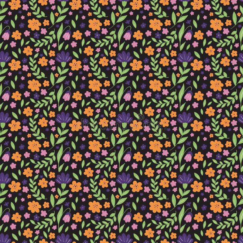 Seamless Vector Floral Pattern Stock Vector - Illustration of fabric ...