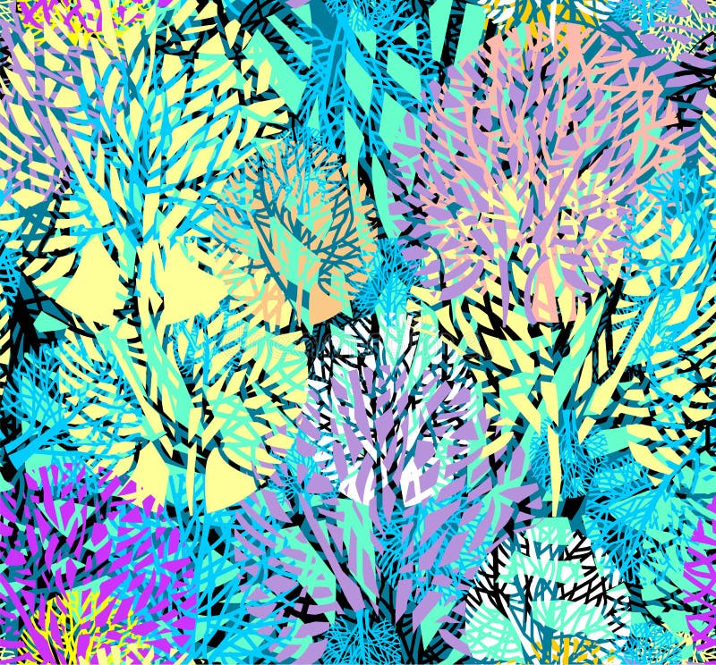 Seamless Vector Floral Print Stock Vector - Illustration of shrub ...