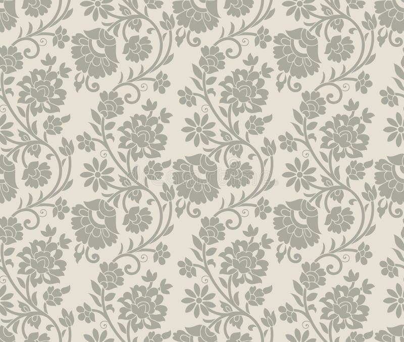 Seamless Vector Floral Wallpaper Pattern Design Stock Vector ...