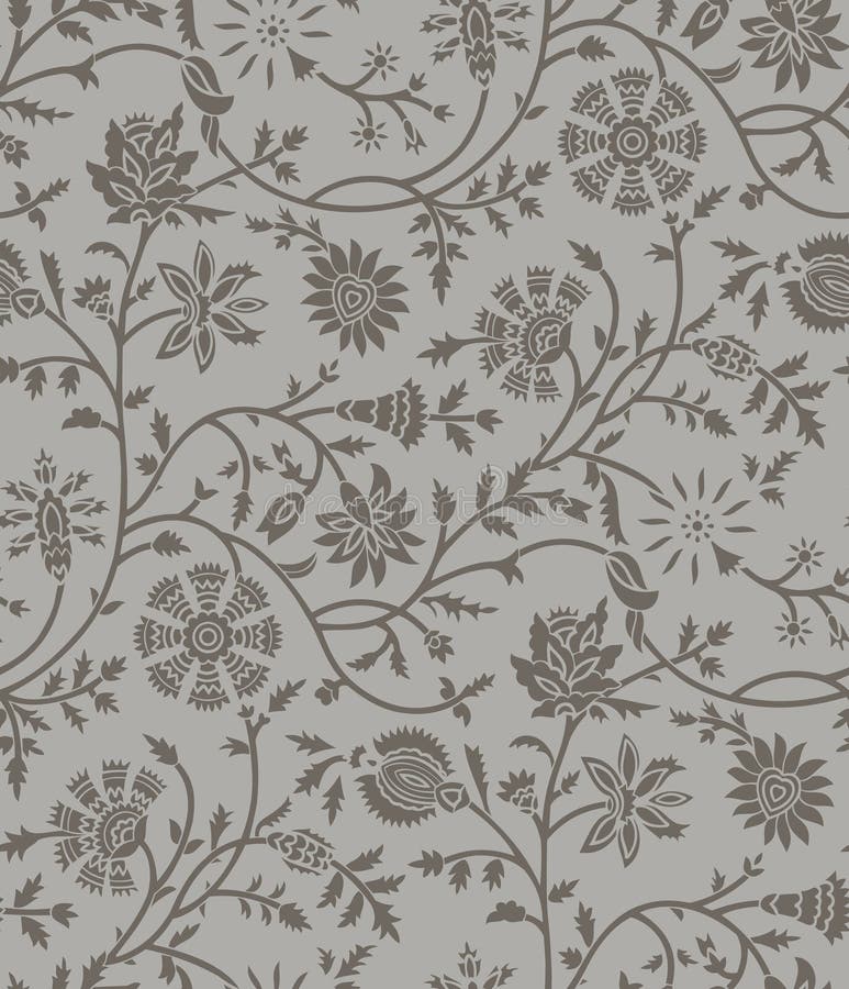 Seamless Vector Floral Wallpaper Pattern Design Stock Vector ...