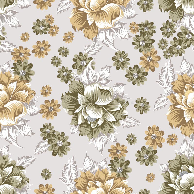 Seamless Vector Flower Pattern Design Stock Vector - Illustration of ...