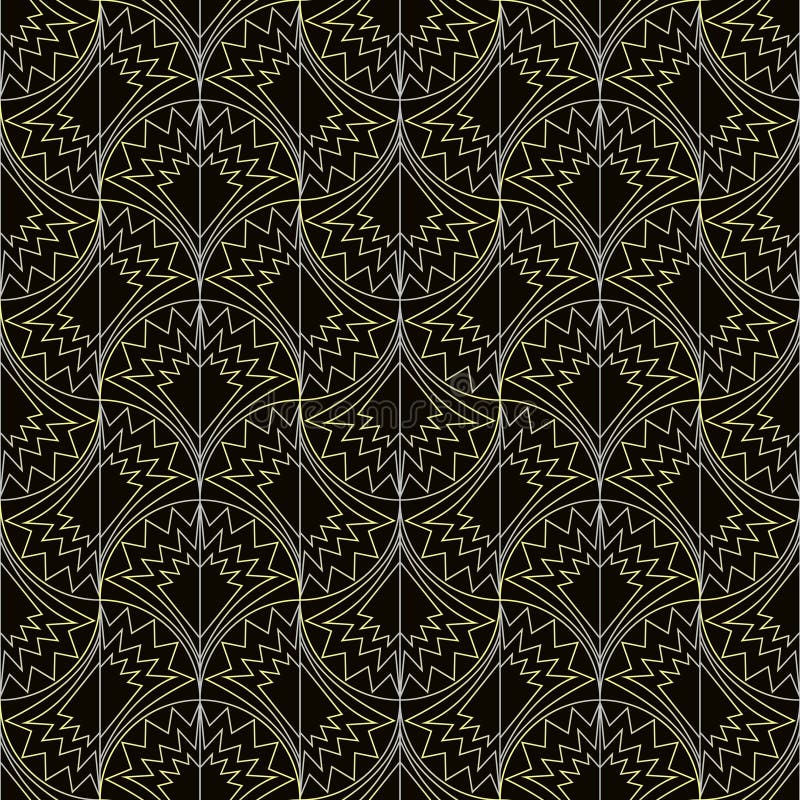 Seamless Geometric Art Deco Pattern with Arches and Gradients Stock ...
