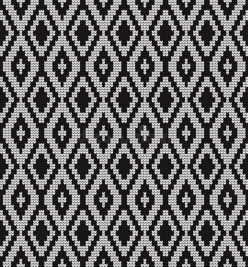 Seamless Vector Geometric Pattern Knitted Black and White Stock ... Seamless Vector Geometric Pattern Knitted Black and White Stock ...