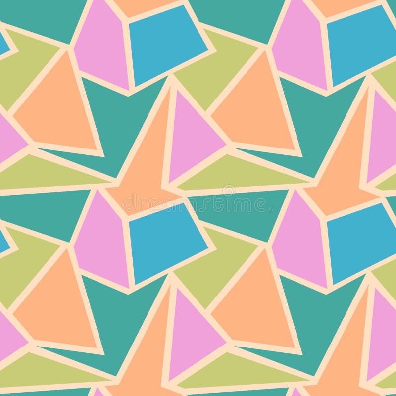 Seamless Vector Geometric Patterns. Background with Triangles in Pastel ...