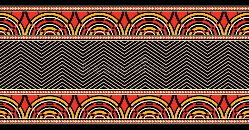 Seamless Vector Geometrical Border Design Stock Vector - Illustration ...