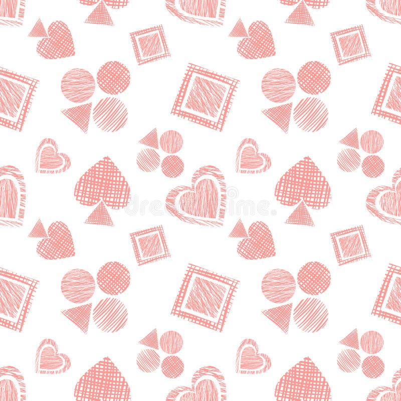 Seamless Vector Geometrical Pattern with Icons of Playing Cards ...