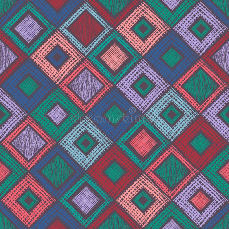 Seamless Vector Geometrical Pattern with Rhombus, Squares, Rectangles ...