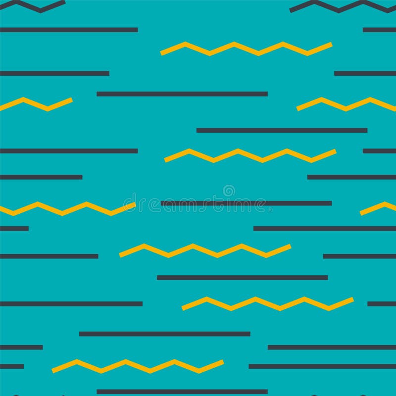 Seamless Vector Geometry Pattern with Straight Lines and Curved Lines ...