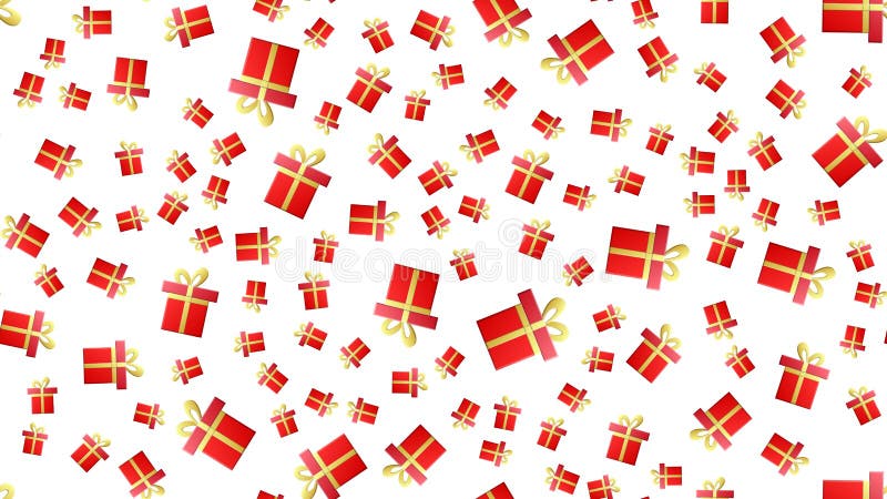 Seamless Vector Gift Pattern, Red Gift Boxes on White Background Stock ...