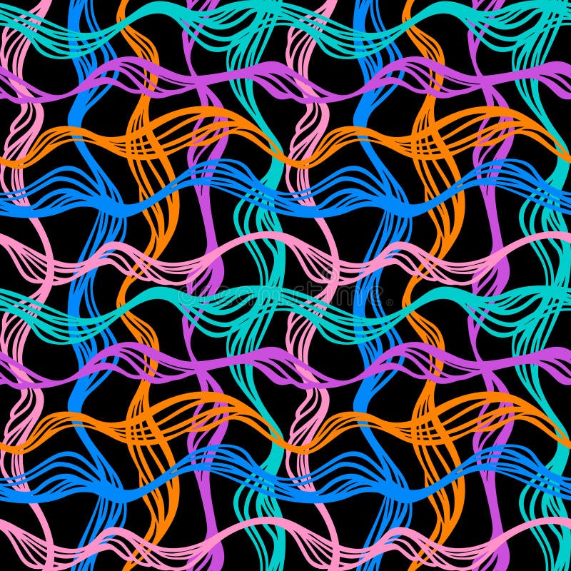 Seamless Vector Hand Drawn Abstract Pattern Stock Vector - Illustration ...