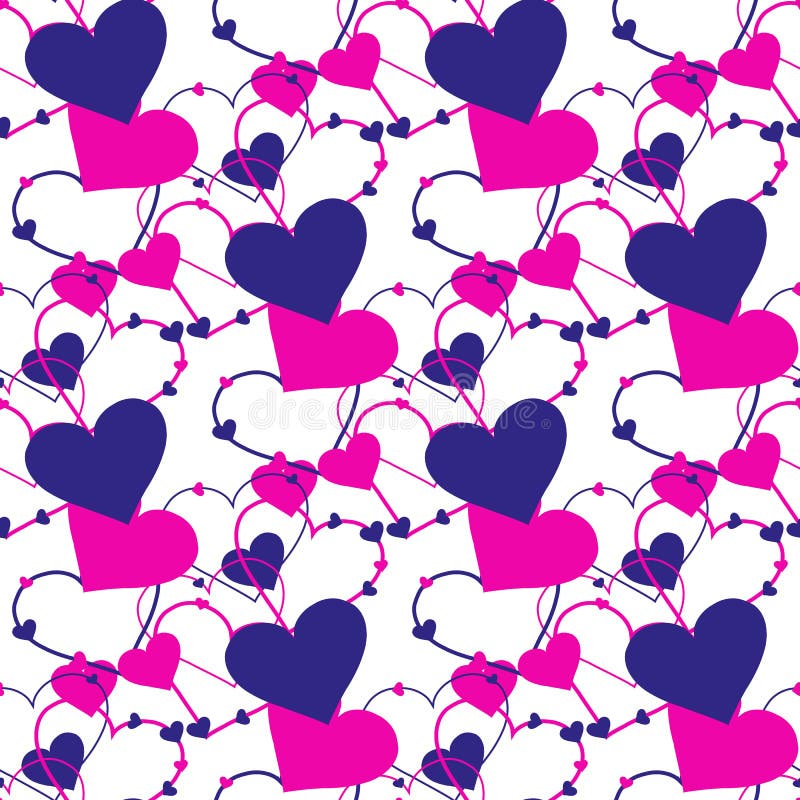 Seamless Hand Drawn Heart Pattern. Repetitive Background Stock ...