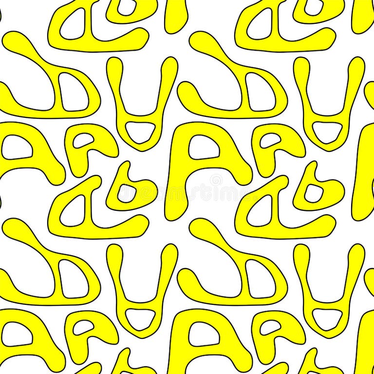 Seamless Vector Hand Drawn Pattern with Repeat Letter a Stock Vector ...