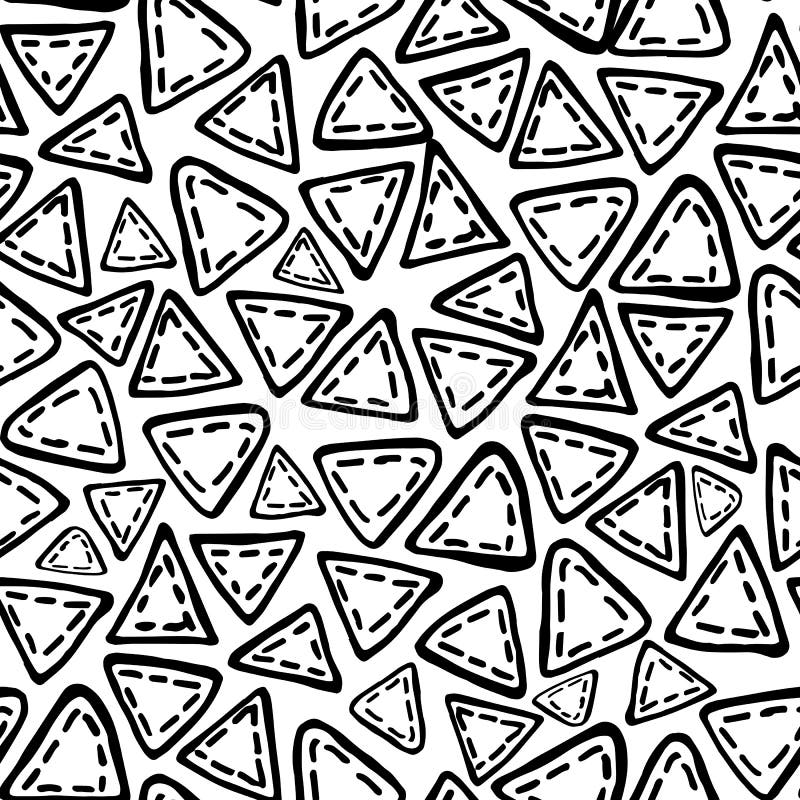 Seamless Vector Hand Drawn Triangle Pattern. Stock Vector ...