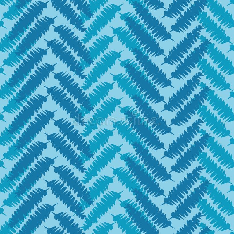 Seamless Vector Herringbone Pattern with Blue Leaves Stock Vector ...