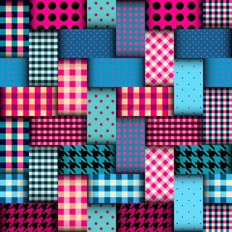 Patchwork Textile Pattern. Seamless Quilting Design Background. Stock ...