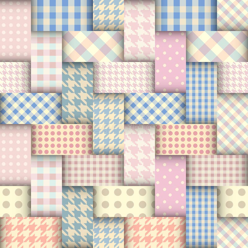 Patchwork Textile Pattern. Seamless Quilting Design Background. Stock ...