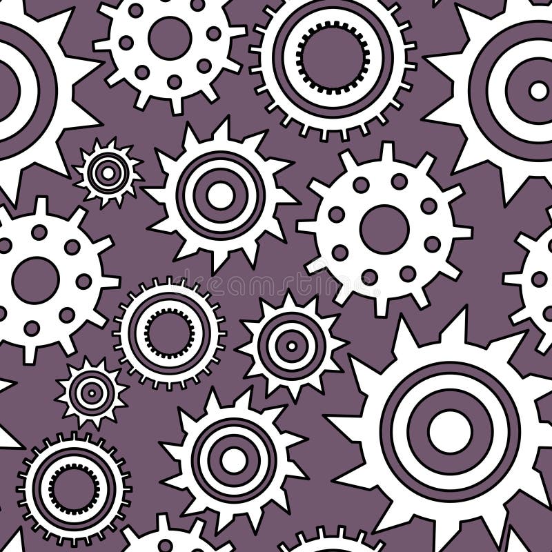 Seamless Vector Industrial Pattern with Gears and Nuts Stock Vector ...
