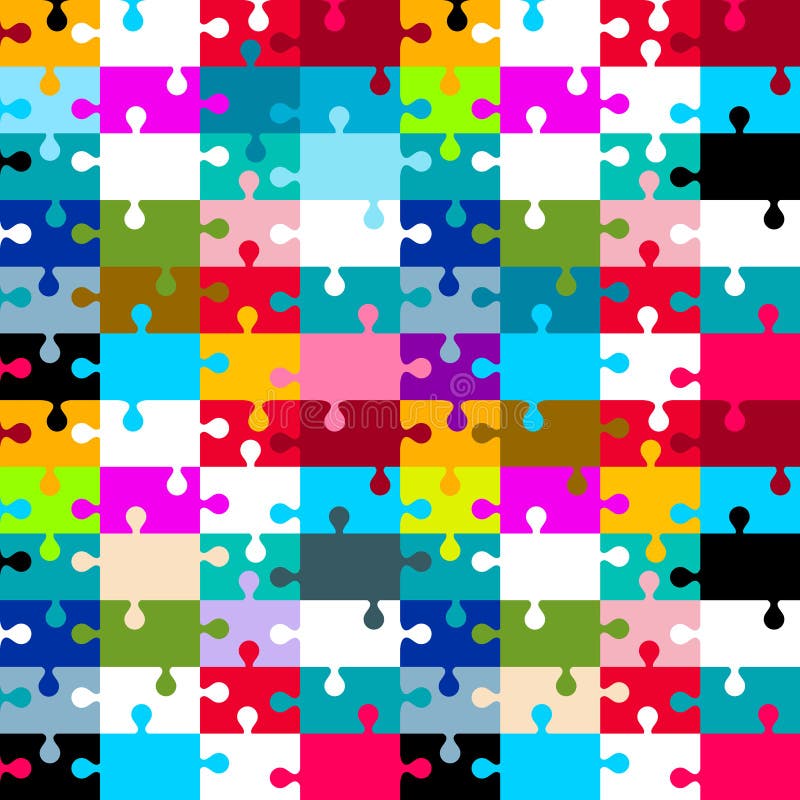 Seamless Vector Jigsaw - Puzzle Stock Illustration - Illustration of ...